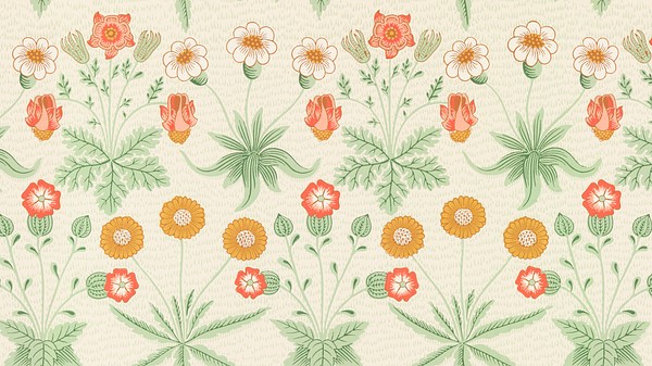 William Morris pattern wallpaper, daisy | Free Photo - rawpixel