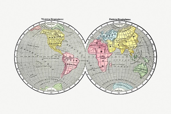 World map System Geography, use | Free Photo Illustration - rawpixel