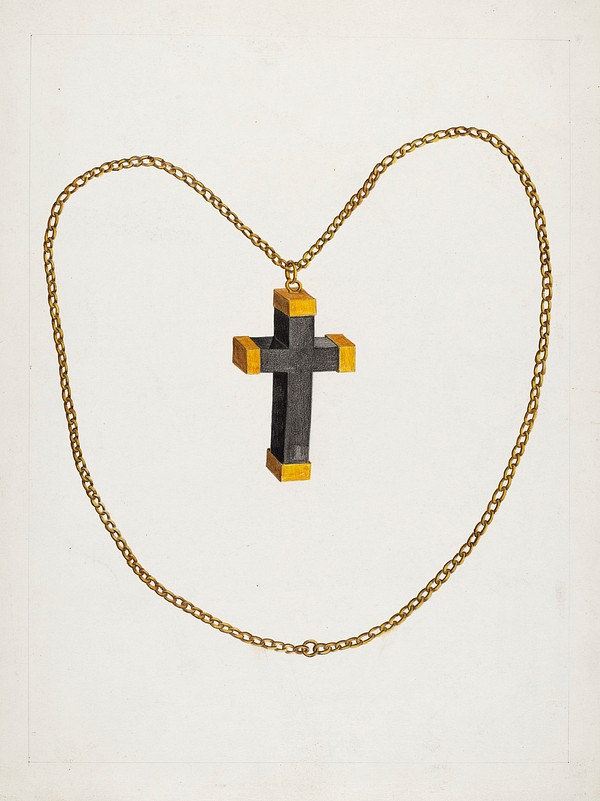 Cross and Chain (ca. 1937) | Free Photo Illustration - rawpixel
