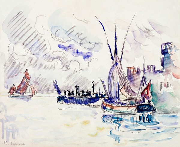 La Rochelle (1911) painting high | Free Photo Illustration - rawpixel