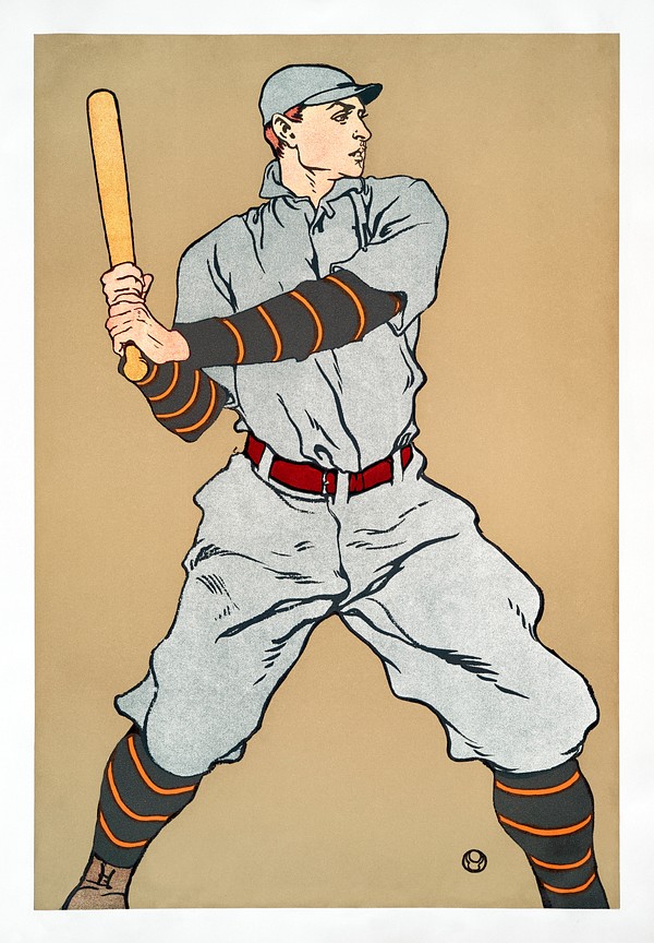 Vintage drawing baseball player holding | Free Photo Illustration ...