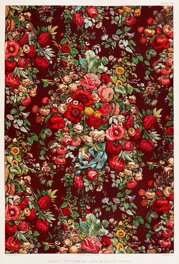 Chintz pattern Industrial arts Nineteenth | Free Photo Illustration ...