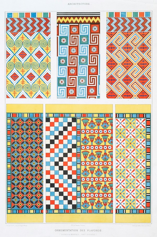 Ceiling Ornamentation (Thebes & Memphis) | Free Photo Illustration ...