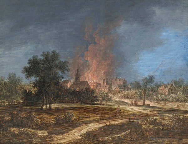 Brand Een Dorp (Fire village) | Free Photo Illustration - rawpixel