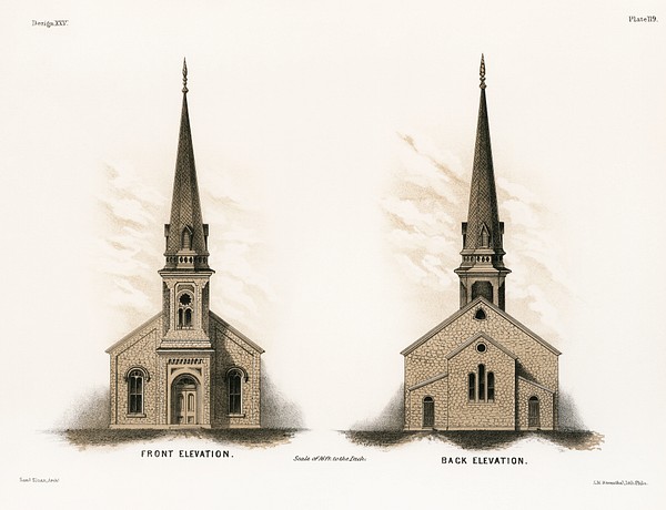 Illustration frontside backside American church | Free Photo ...