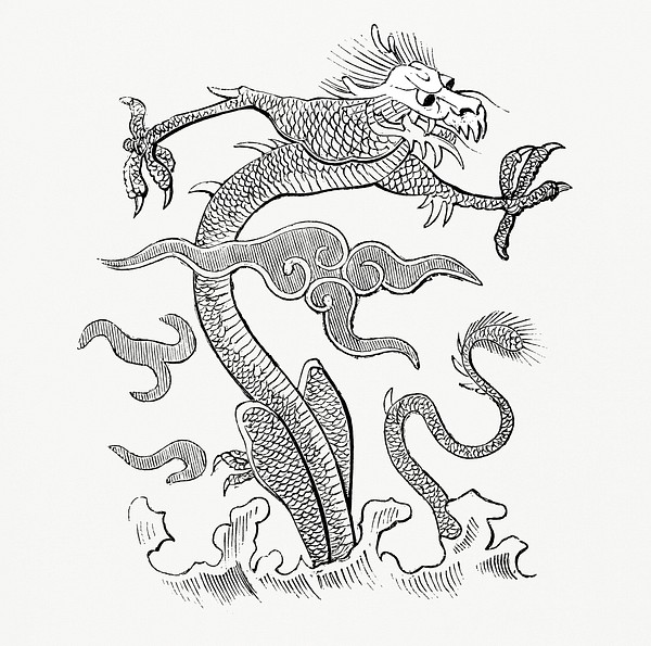 Oriental Dragon (1862) from Gazette | Free Photo Illustration - rawpixel