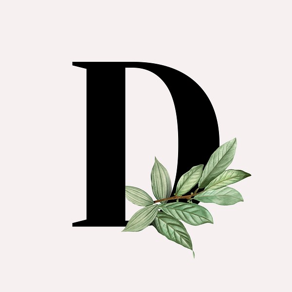 Botanical capital letter D vector | Premium Vector - rawpixel