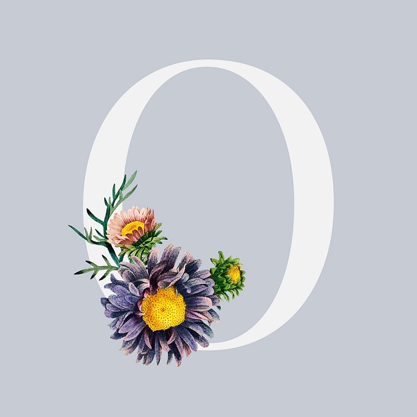 O psd floral alphabet font | Premium PSD - rawpixel