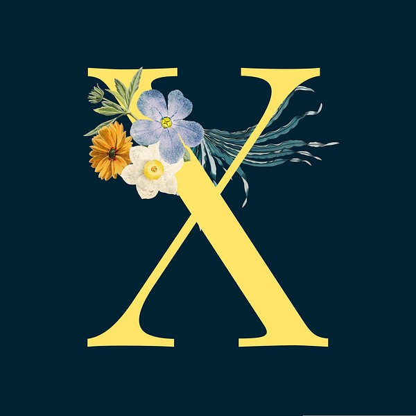 Yellow alphabet X decorated with hand | Free Vector - rawpixel