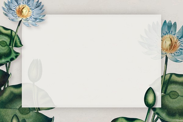 Blank blue water lilies frame | Premium Vector - rawpixel
