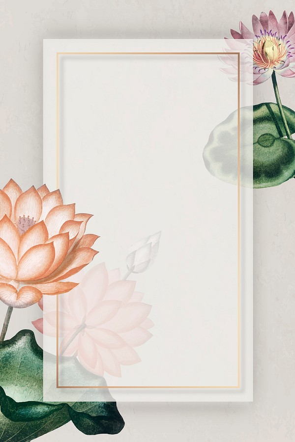 Blank colorful water lilies frame | Premium Vector - rawpixel
