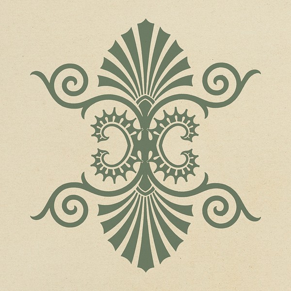 Ancient green Greek ornamental psd | Premium PSD - rawpixel