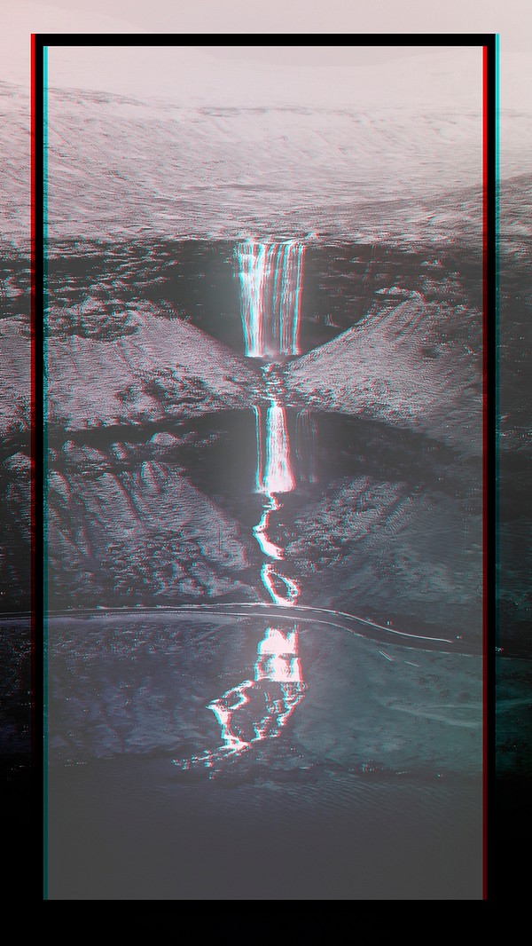 Drone shot highland waterfall frame | Premium PSD - rawpixel