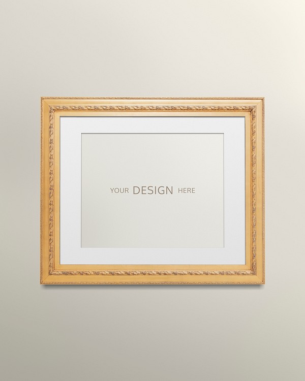 Vintage rectangle gold picture frame | Premium PSD Mockup - rawpixel