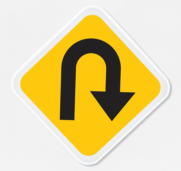 U turn road sign vector | Premium PSD - rawpixel