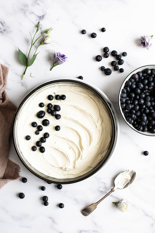 Preparation blueberry cheesecake aerial view | Premium Photo - rawpixel