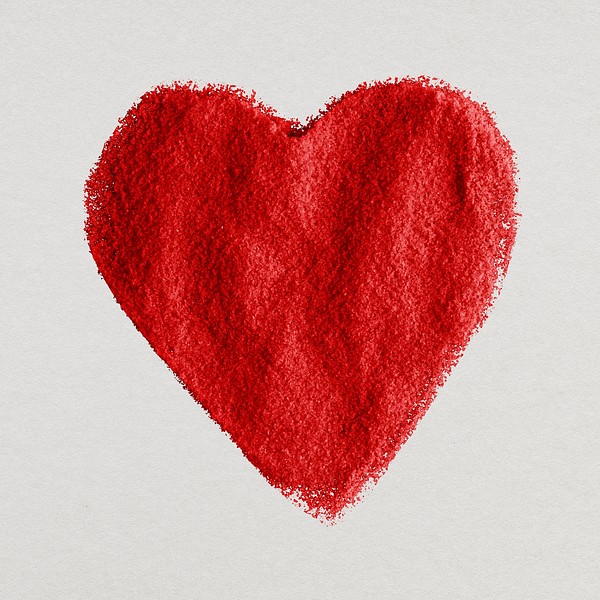Red heart collage element, powder | Premium PSD - rawpixel