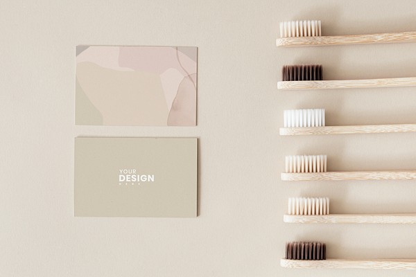 Bamboo toothbrushes design card mockup | Premium PSD Mockup - rawpixel