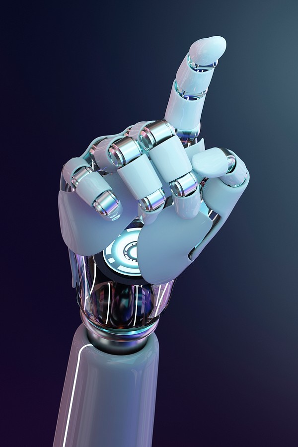 Robot hand finger pointing, psd | Premium PSD - rawpixel