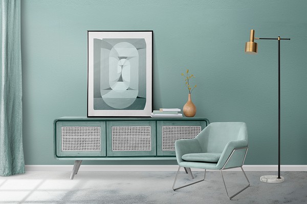 Mint green contemporary living room | Premium Photo - rawpixel
