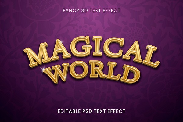 Fancy 3D gold text effect | Premium PSD Add-on - rawpixel