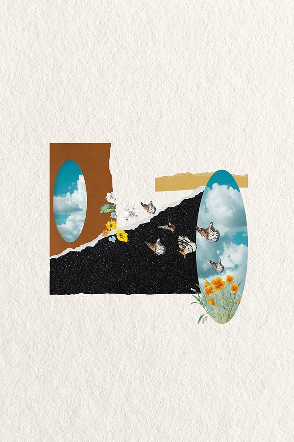 Ripped paper collage background, surreal | Premium Photo - rawpixel