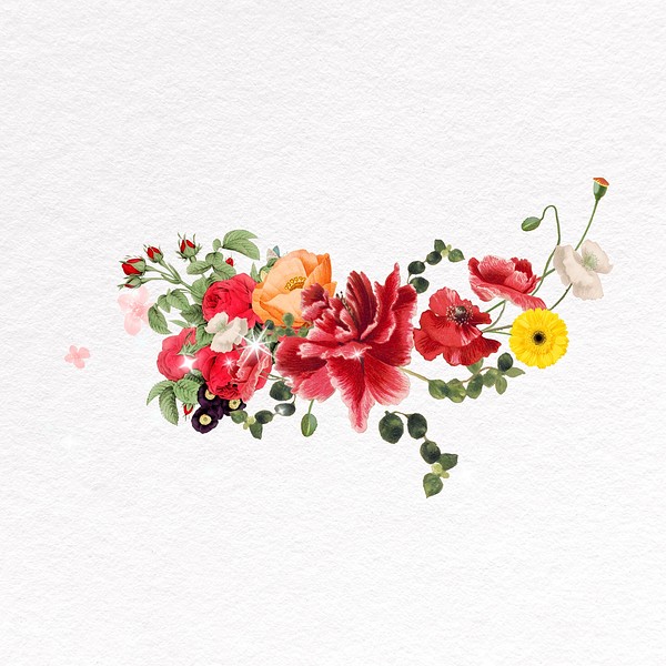 Red flower clipart, botanical illustration | Premium PSD - rawpixel