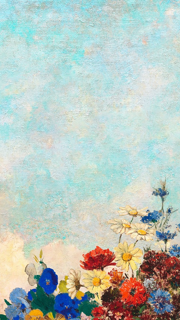Blue floral wall textured background | Free Photo Illustration - rawpixel