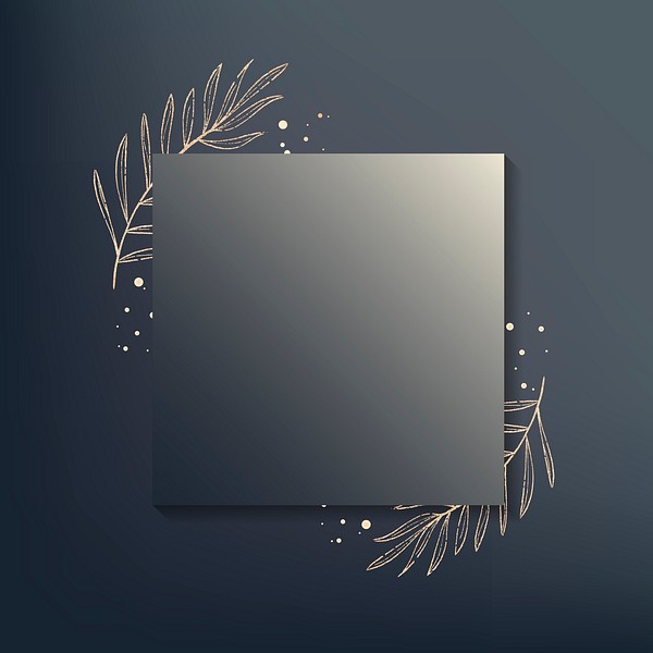Square gold leafy frame vector | Premium Vector - rawpixel