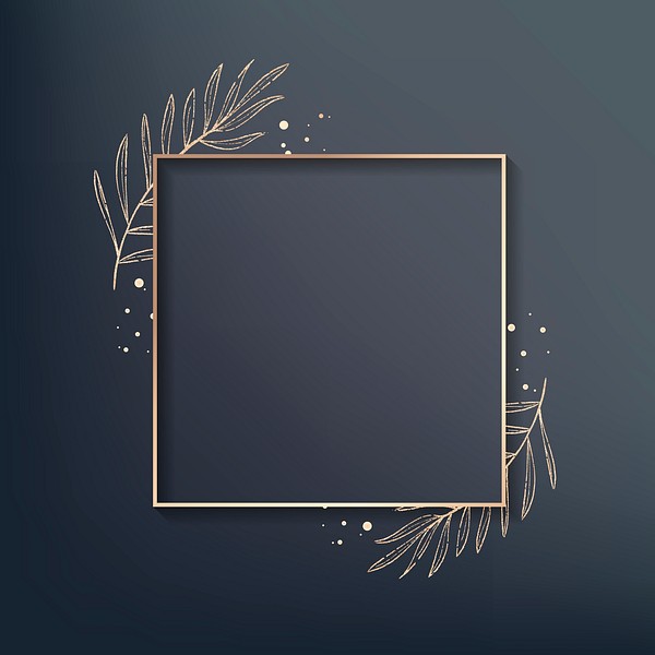 Square gold leafy frame vector | Premium Vector - rawpixel