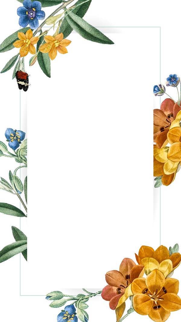 Floral rectangle frame mobile phone | Premium Vector - rawpixel