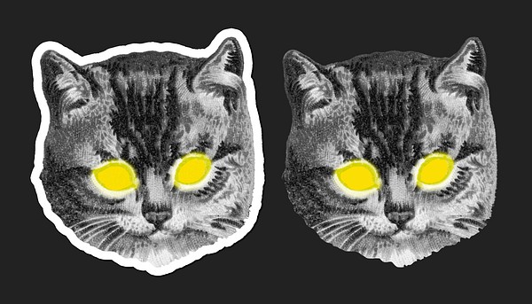 Cat yellow laser eyes sticker | Premium PSD - rawpixel