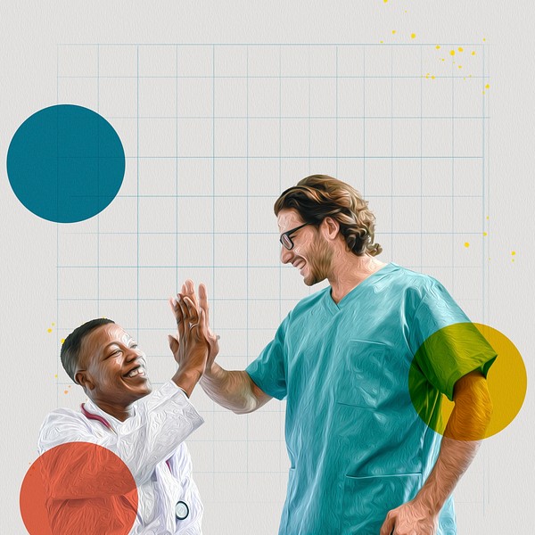 Medical staff doing high five | Premium PSD - rawpixel