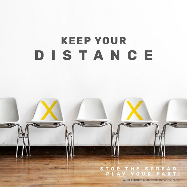 Advice keeping your distance WHO | Free Vector - rawpixel