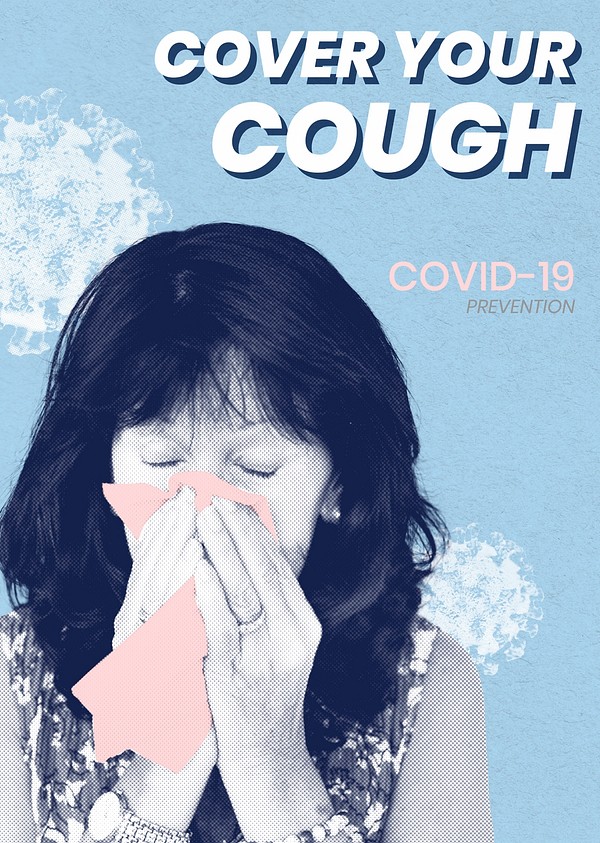 Cover your cough prevent covid-19 | Premium PSD Template - rawpixel