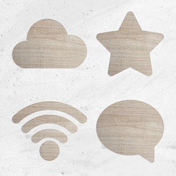 Wood textured technology icon set | Premium PSD - rawpixel