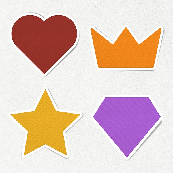 Colorful paper craft shapes design | Premium PSD - rawpixel