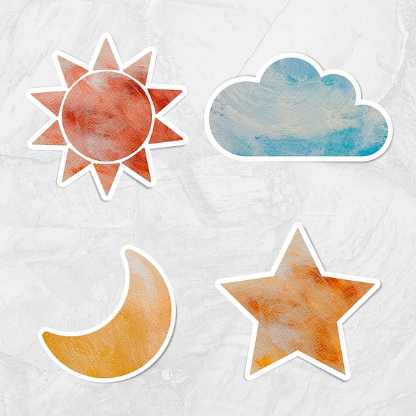 Watercolor textured paper astronomy design | Premium PSD - rawpixel