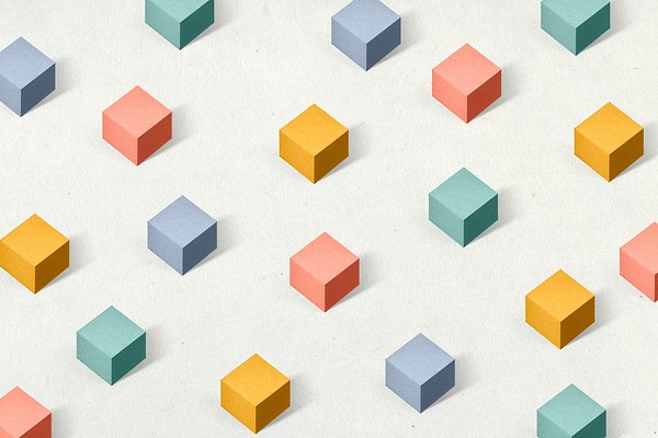3D colorful paper craft cubic | Premium PSD - rawpixel