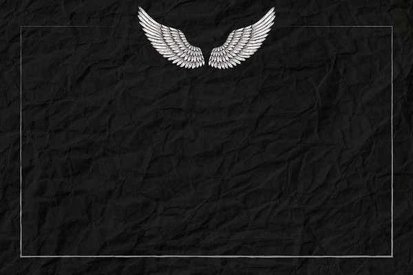Angel wings frame black paper | Premium PSD - rawpixel