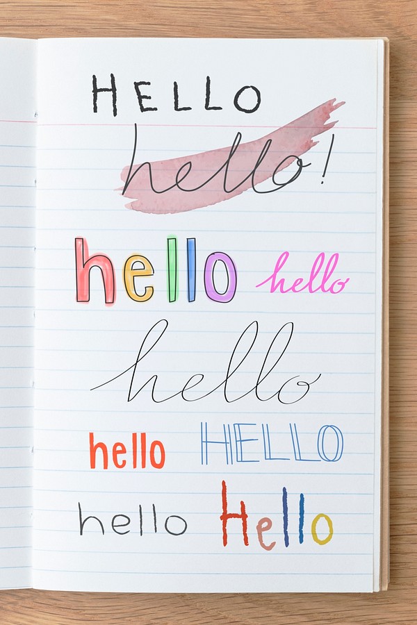 Word doodles notebook page mockup | Premium PSD Mockup - rawpixel