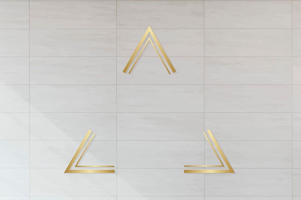 Golden framed triangle on a tiled | Free Vector - rawpixel