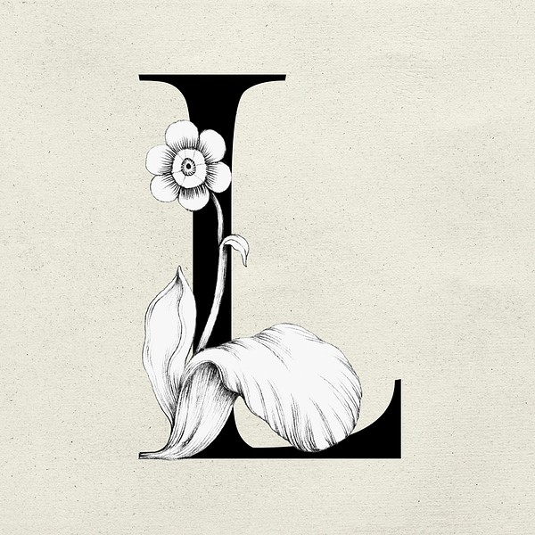 Psd font l floral typeface | Premium PSD - rawpixel