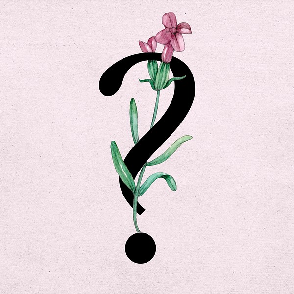 Question mark symbol floral decorated | Premium Photo - rawpixel