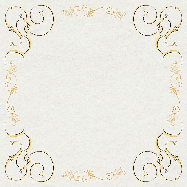Gold filigree border psd in gold | Premium PSD - rawpixel