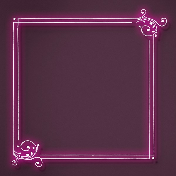 Neon pink filigree frame border | Premium PSD - rawpixel