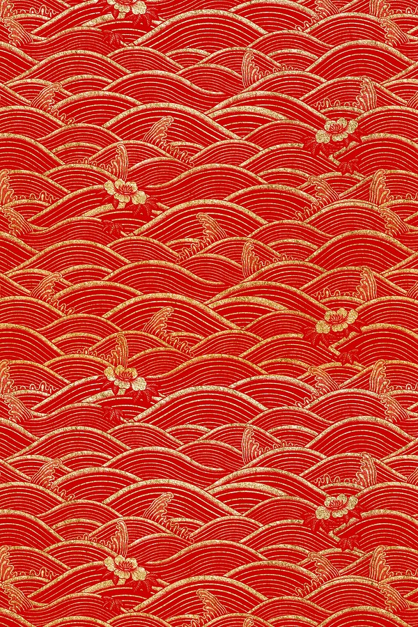Psd gold Chinese wave pattern | Premium PSD - rawpixel