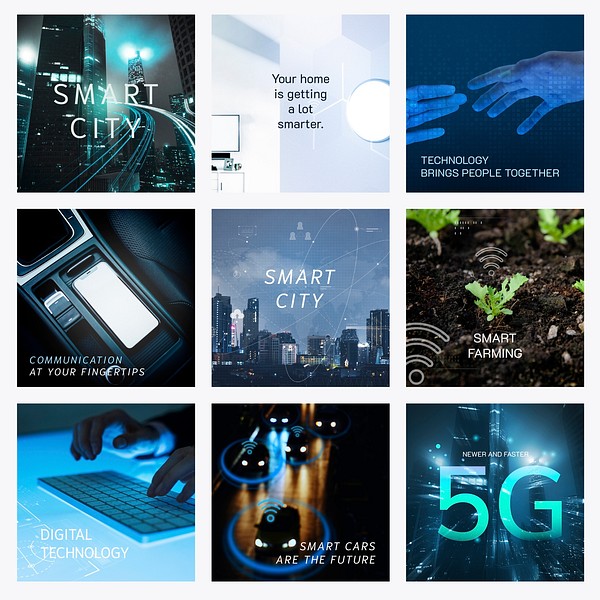 Smart technology vector template set | Premium Vector - rawpixel