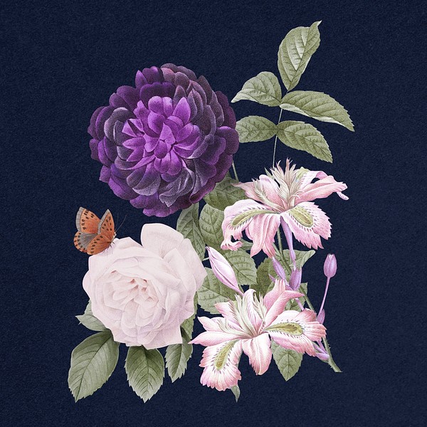 Purple psd guerin's rose flowers | Premium PSD - rawpixel