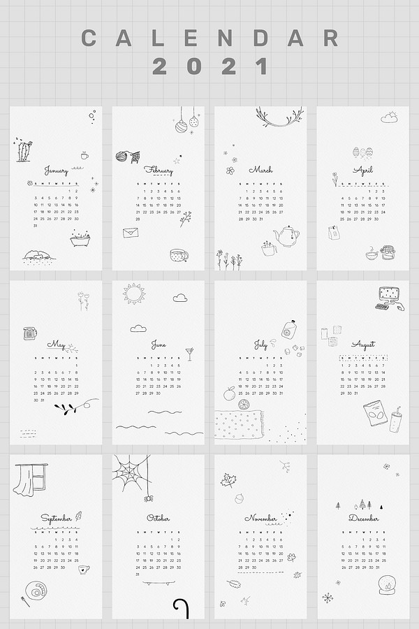 2021 calendar printable template vector | Premium Vector - rawpixel